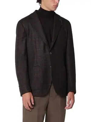 SANTANIELLO Prince Of Wales Check Single-breasted Blazer - Brown