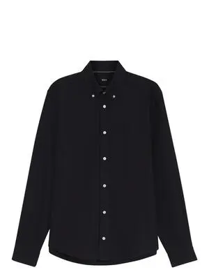 BOSS Regular-fit Button-down Shirt In Oxford Cotton - Dark Blue