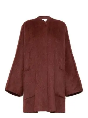 Max Mara Max Mara Short Alpaca And Wool Coat Rust