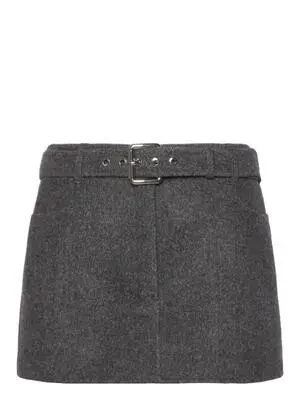 MAX MARA MAX MARA Short Pure Wool Belted Skirt