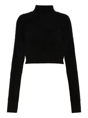 Max Mara Max Mara Slim Pure Cashmere Cropped Sweater Black