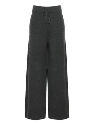 Max Mara Max Mara Wool And Cashmere Wide Leg Trousers Dark Grey