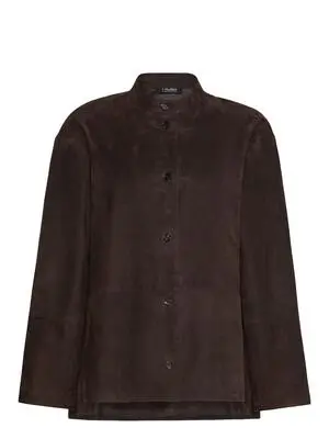 Max Mara Suede Mandarin-neck Jacket - Brown