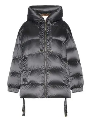 Max Mara Max Mara Hooded Puffer Jacket In Water-Repellent Fabric Medium Grey