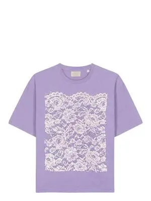 EFFEI Lumiere Tee With Lace Detail - Purple