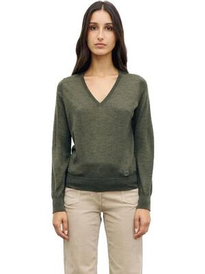 Gerard Darel Merino Wool V-neck Pullover - Bronze