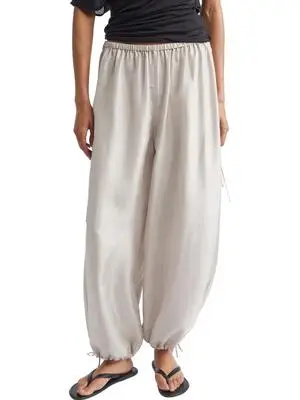 ST. AGNI Adjustable Silk Balloon Pants - Soft Ash
