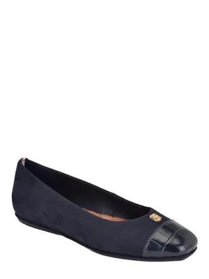 Tommy Hilfiger Bekim Flat With Croc Effect Cap Toe - Marine