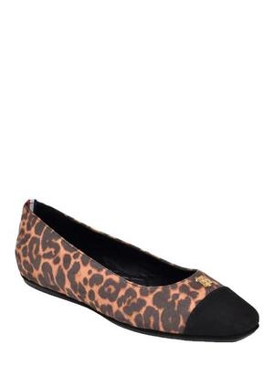 Tommy Hilfiger Bekim Flat With Croc Effect Cap Toe - Tan Multi/leopard