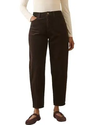 NOBODY'S CHILD Seamed Corduroy Barrel Leg Pants - Brown