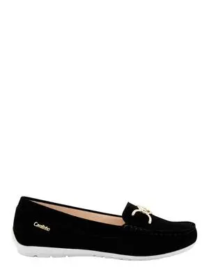 CAVALINHO Belle Suede Loafers With Horsebit Detail - Black