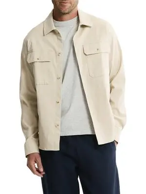 JACHS Cotton & Silk Stretch Overshirt - Tan