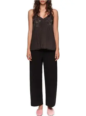 BIMBA Y LOLA BIMBA Y LOLA Barrel-Leg Cotton Linen Trousers