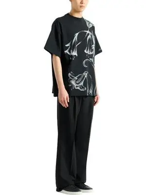 Balmain Printed Flower T-shirt - Black