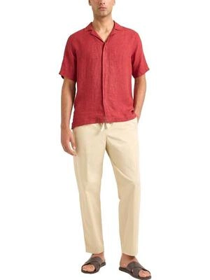 Orlebar Brown Maitan Lino Relaxed-fit Shirt - Dark Ruby