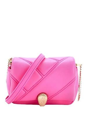 BVLGARI Serpenti Cabochon Shoulder Bag Diagonal Quilted Leather Micro - Pink
