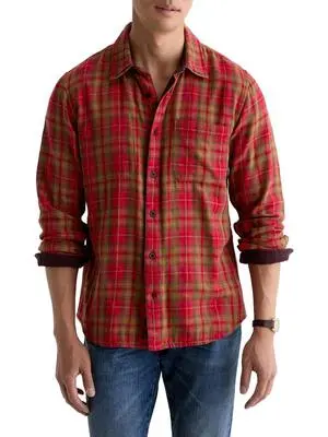 Ag Matteo Reversible Plaid Shirt Red Multi