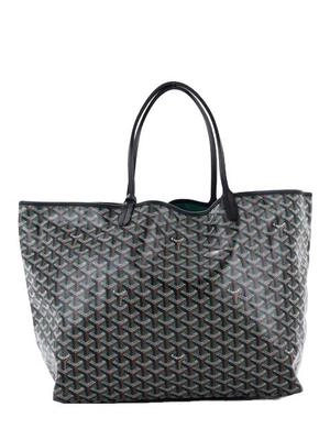 Goyard Saint Louis Tote Claire Voie Coated Canvas Gm Green