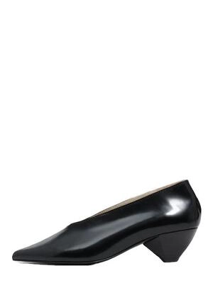 Bimba Y Lola Leather Mid-heel Court Shoe - Black