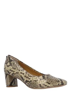 J. Reneé Olivienne Snakeprint Embossed Block Heel Pump - Shadow
