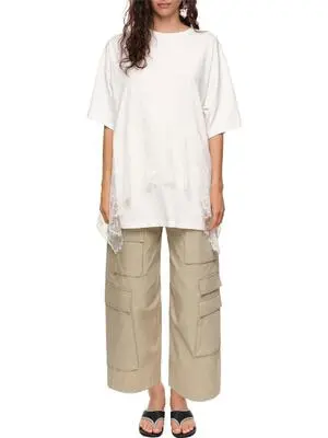Bimba Y Lola Lace Ruffle T-shirt - White