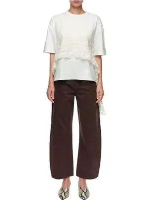 Bimba Y Lola Denim Barrel Trousers - Chocolate