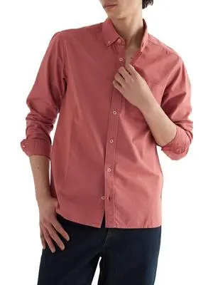 SEASALT CORNWALL Jenken Garment Dyed Organic Cotton Oxford Shirt Rose Dew