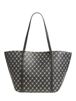 Mango Monogram Faux Leather Tote - Navy