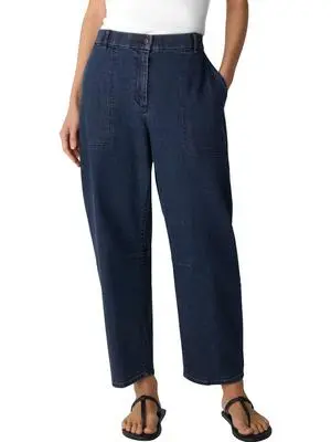 Eileen Fisher Arched Ankle Wide Leg Jeans - Deep Indigo