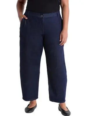 Eileen Fisher Arched Ankle Wide Leg Jeans - Deep Indigo