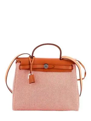 Hermès Herbag Zip Criss Viking Toile And Leather 31 - Red