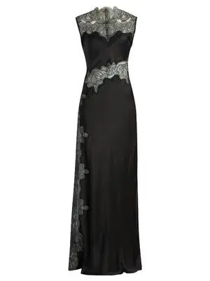 Shona Joy Jamila Lace Trim Gown - Black