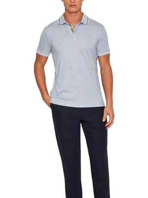 Orlebar Brown Dominic Tipping Polo Shirt Light Sky Pool
