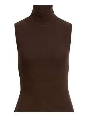 REFORMATION Colbie Turtleneck Sleeveless Knit Top - Mole
