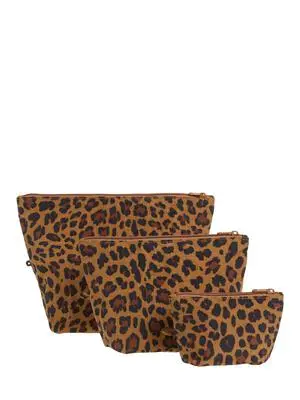 Baggu Go 3-piece Pouch Set - Leopard