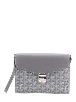 Goyard Chypre Wallet On Strap Coated Canvas With Leather - Grey