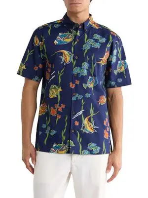 KAHALA Kahuna Bay Short Sleeve Button-down Shirt - Midnight