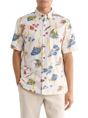 KAHALA Kahuna Bay Short Sleeve Button-down Shirt - Shell