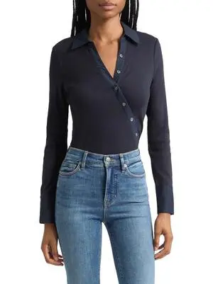 Veronica Beard Veronica Beard Brenner Rib Button-Up Shirt Navy