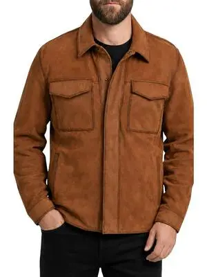 THE FRYE COMPANY Leather Shacket - Light Brown