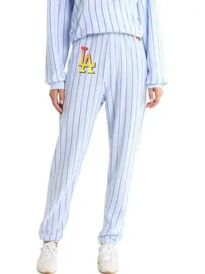 Aviator Nation Los Angeles Dodgers Pinstripe Sweatpants - White/blue