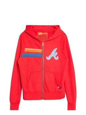 Aviator Nation Atlanta Braves Full Zip Graphic Hoodie - Red