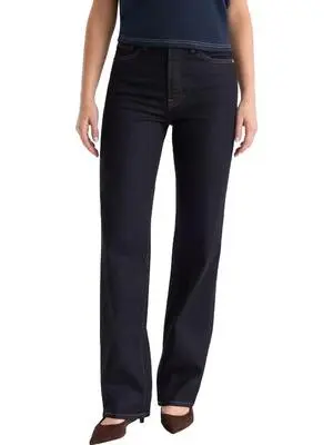 Good American Good True High Waist Straight Leg Jeans - Rinse