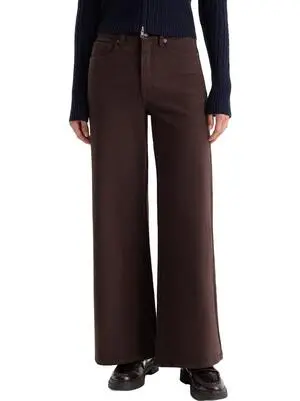 Good American High Waist Wide Leg Palazzo Jeans - Espresso