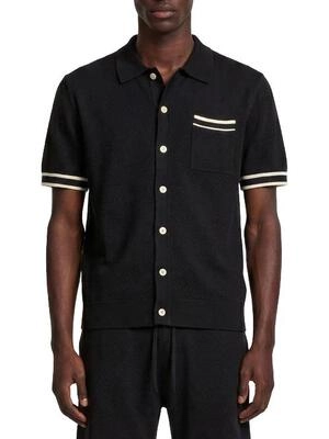 WALKER & HUNT Resort Knitted Shirt - Black