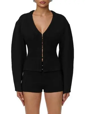 Naked Wardrobe V-neck Cardigan - Black