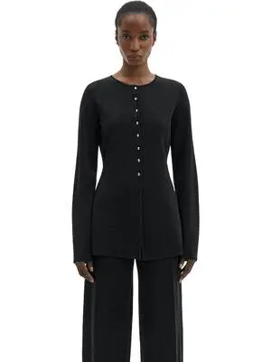 MALINA MALINA Azra Metallic Milano Knit Cardigan Black
