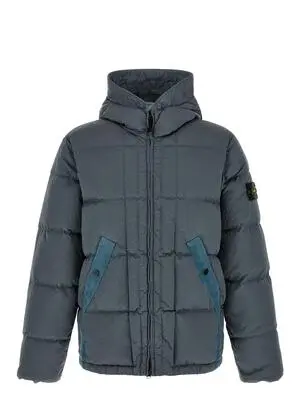 STONE ISLAND STONE ISLAND Down Jacket With Crumpled Effect And Hood
