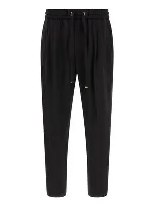 Dolce & Gabbana Wool Gabardine Joggers - Black