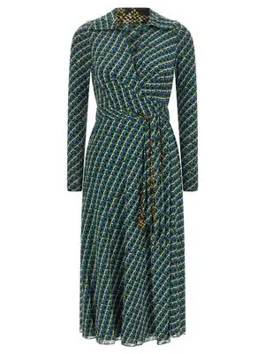 DIANE VON FURSTENBERG DIANE VON FURSTENBERG Reversible Geometric And Python Print Midi Dress